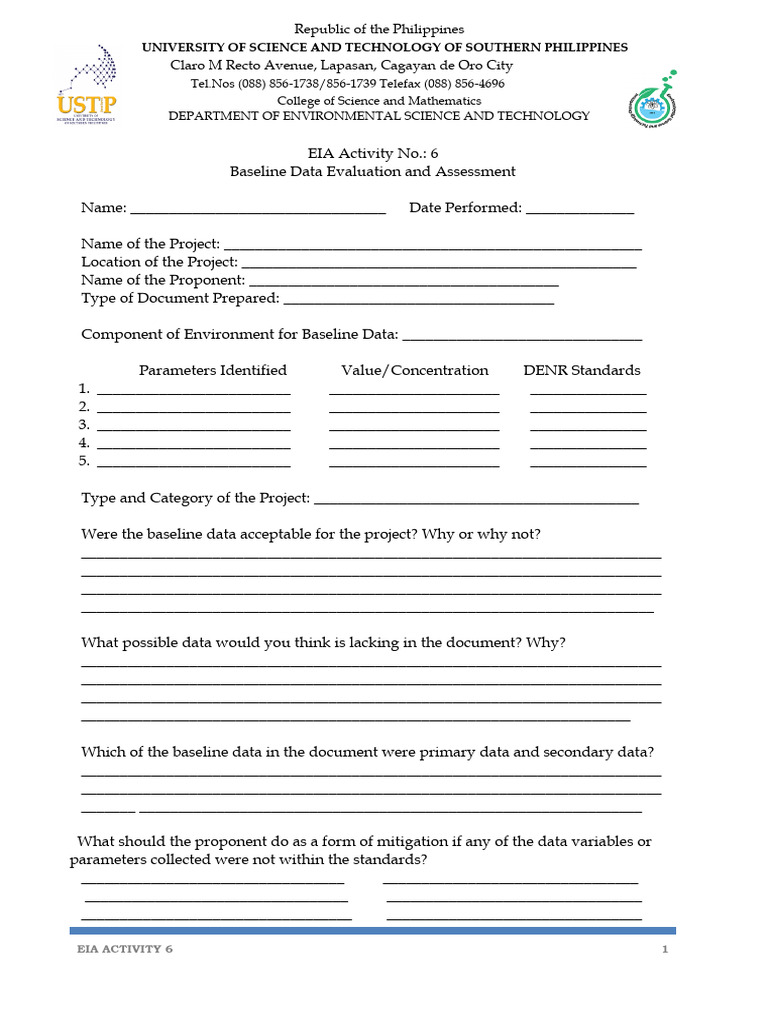 EIA Activity No.6 - Individual | PDF | Environmental Impact Assessment