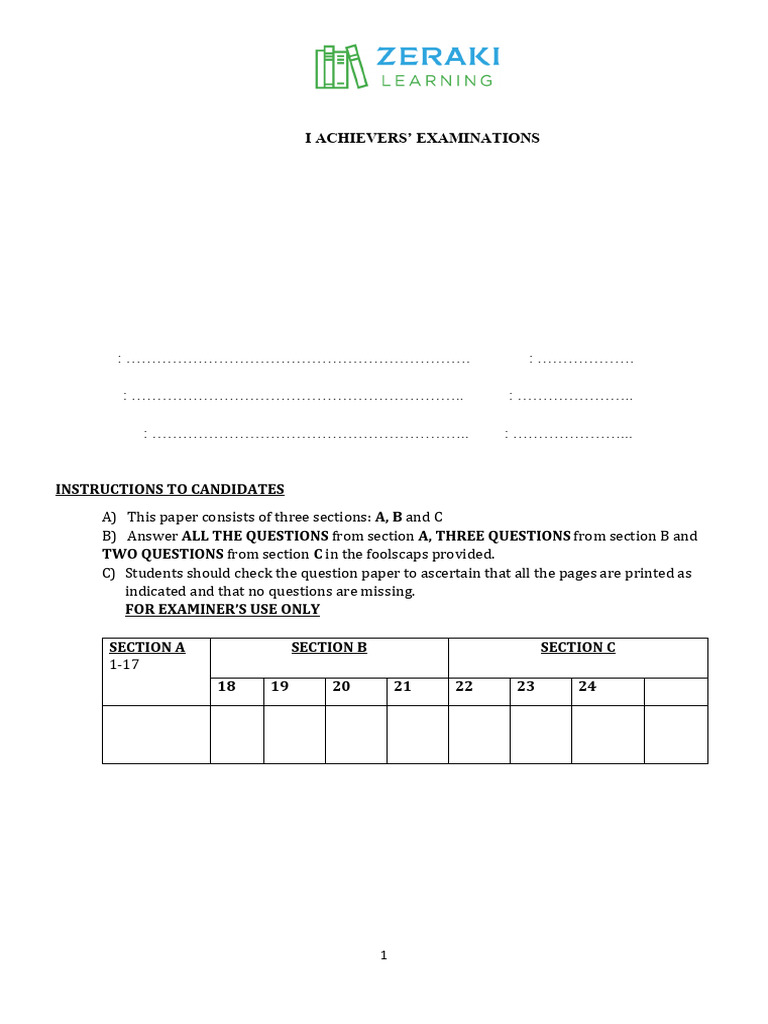 Zeraki Form 4 History Exam Paper | PDF | Colonialism | Africa