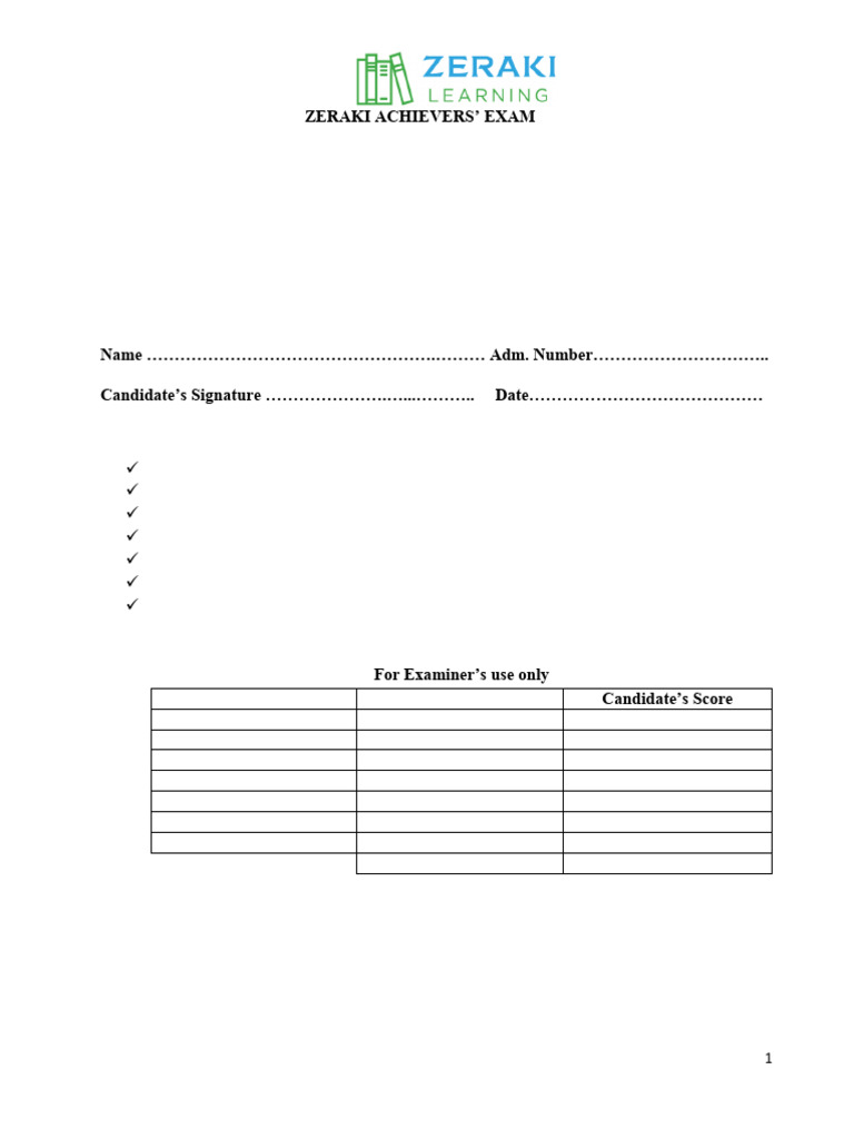 Zeraki Form 4 Chemistry Exam Paper 2 | PDF | Physical Chemistry | Atoms