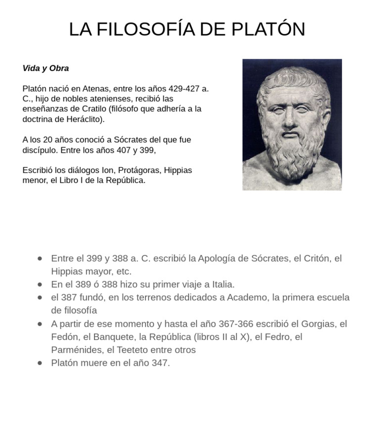 LA FILOSOFÍA DE PLATÓN (1) | PDF