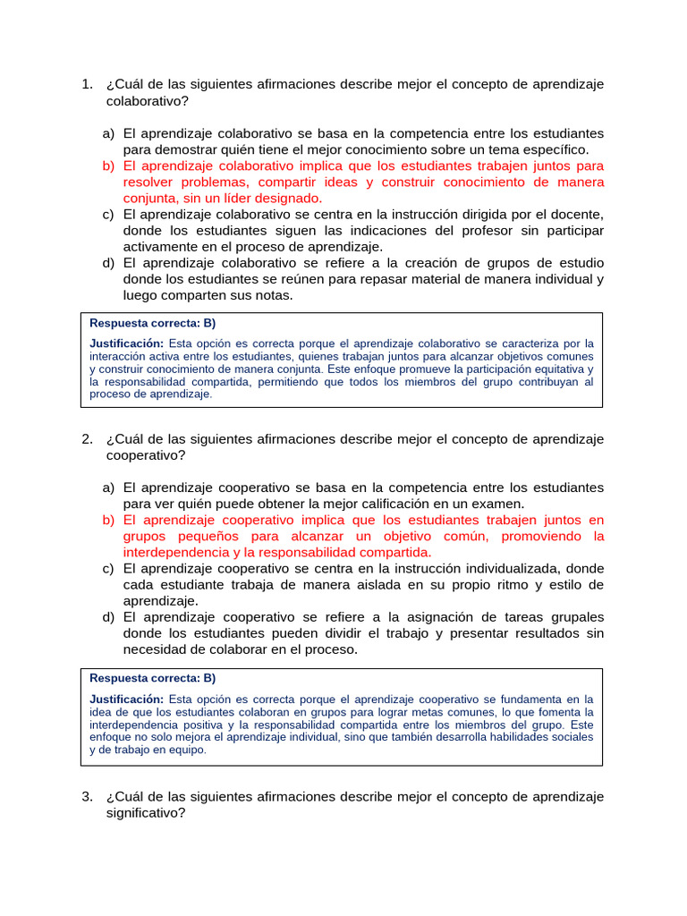 Examen ODEC | PDF | Aprendizaje | Maestros