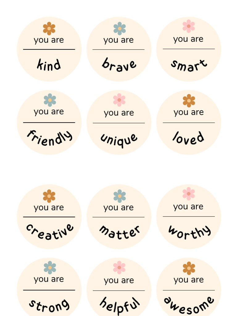 Yellow Abstract Boho Style School Kindergarten Affirmations For Kids ...