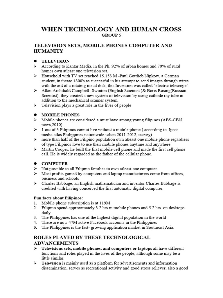 WHEN TECHNOLOGY AND HUMAN CROSS- GROUP 5 | PDF | Robot | Robotics