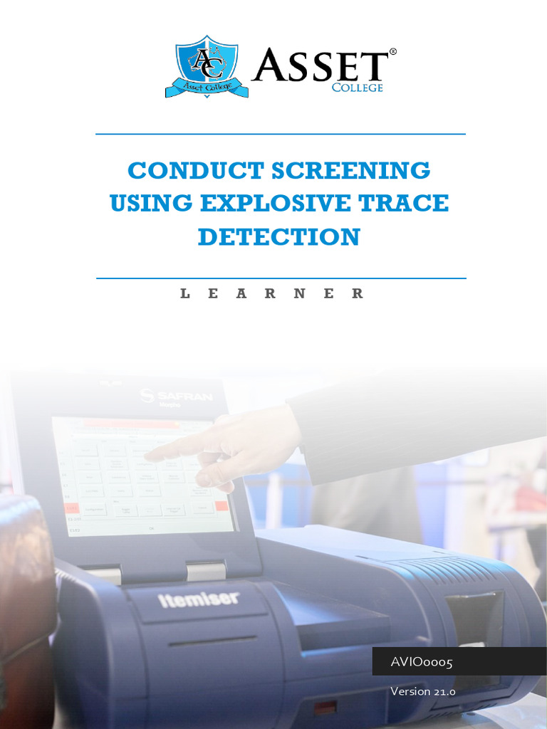 ETD Screening Procedures for Airports | PDF | Occupational Safety And ...