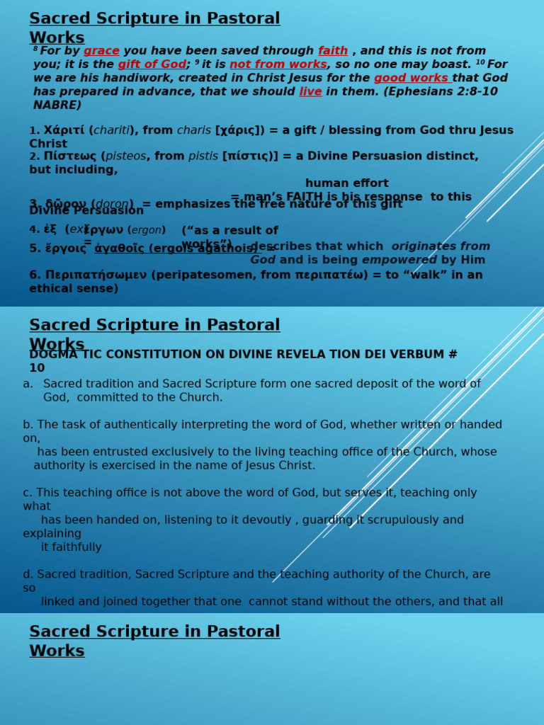 Scripture in Pastoral Works | PDF