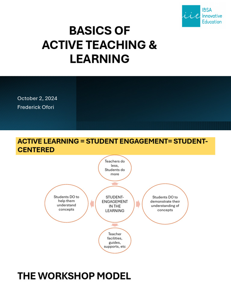 Basics To Active Teaching And Learning Pdf Teachers Inquiry Based