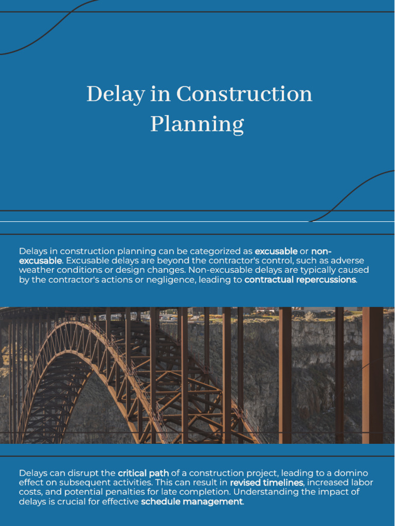 Managing Delays in Construction Planning | PDF | Finance & Money Management