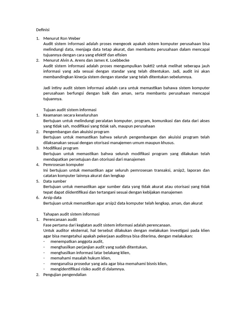 SIA Bab 7, Audit SI | PDF