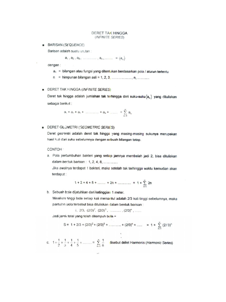 Bahan - Ujian - Deret-Tak-Hingga - PDF Filename UTF-8''bahan Ujian Deret-Tak-Hingga | PDF