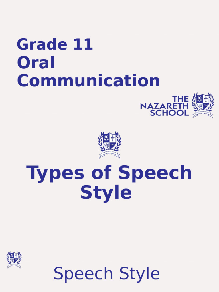 Types of Speech Styles Explained | PDF | Career & Growth | Language ...