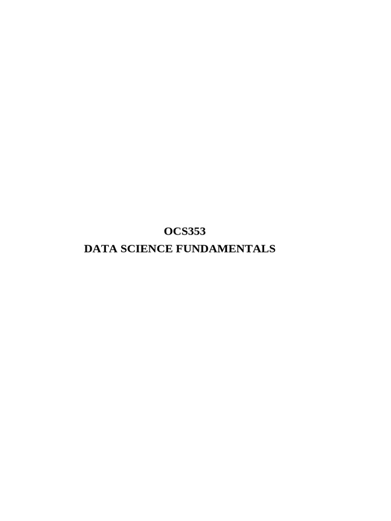 DATA SCIENCE FUNDAMENTALS QB | PDF | Regression Analysis | Linear Regression