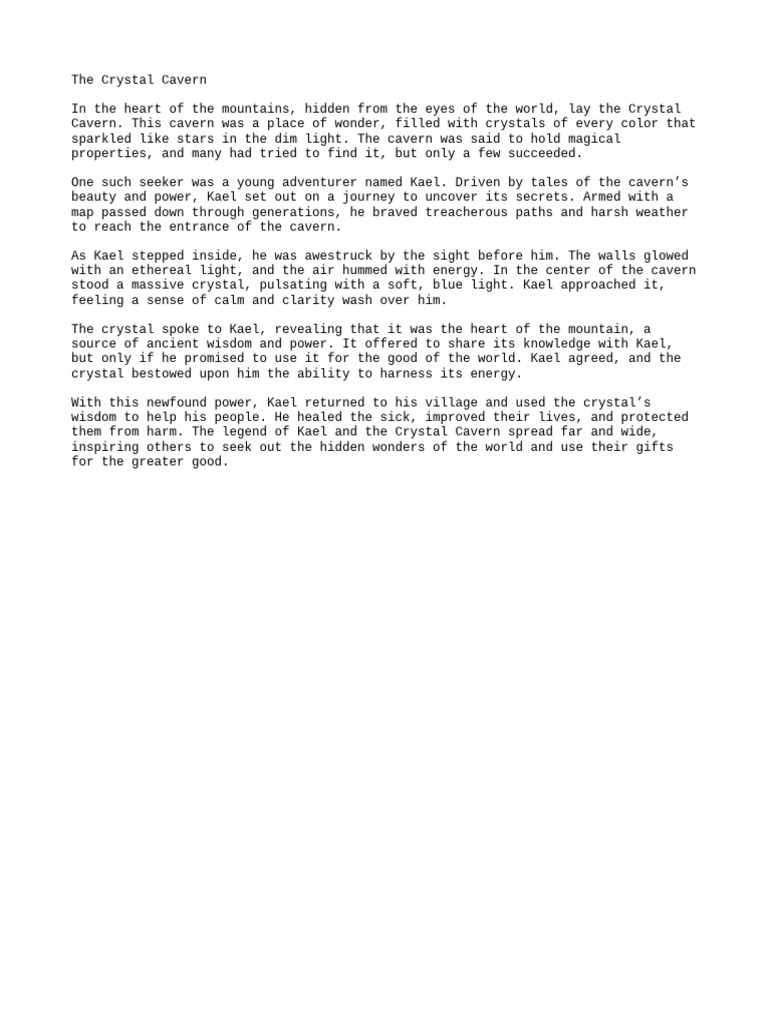 The Crystal Cavern | PDF