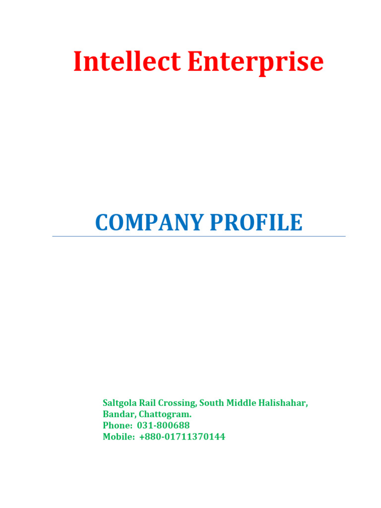 Intellect enterprise company profile | PDF | Identity Document