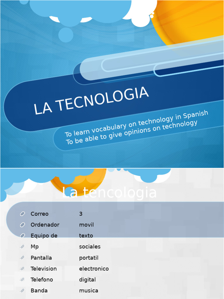 Vocabulario y Opiniones sobre Tecnología | PDF | Estudios de idiomas ...