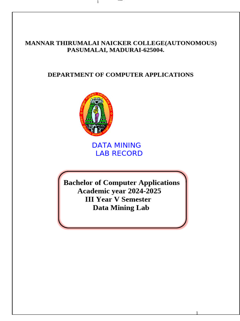 Data-Mining-Lab-Manual Final | PDF | Computing | Software
