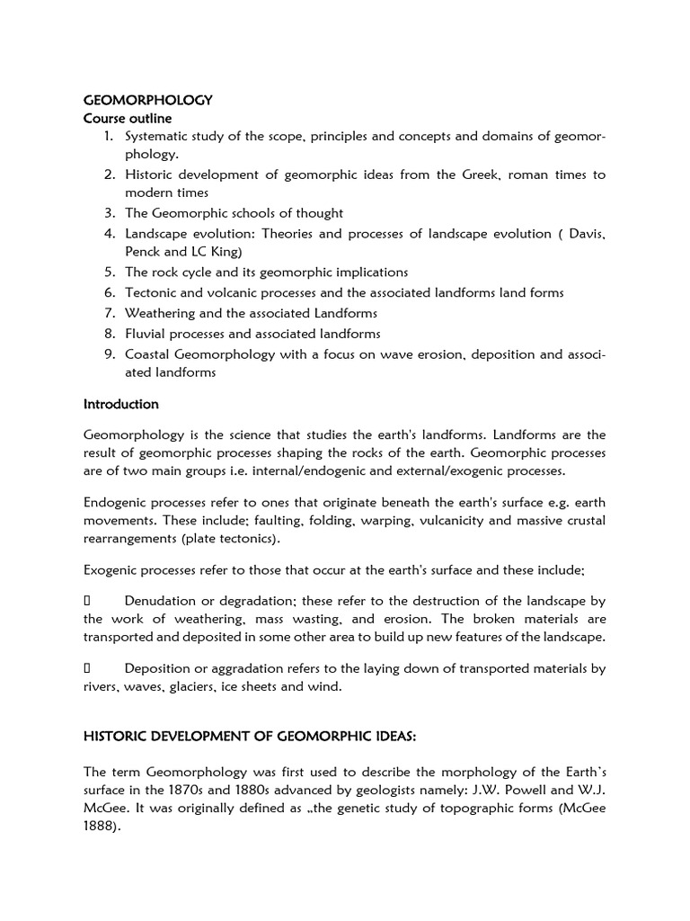 Geomorphology 1 Best 074245 | PDF | Volcano | Lava