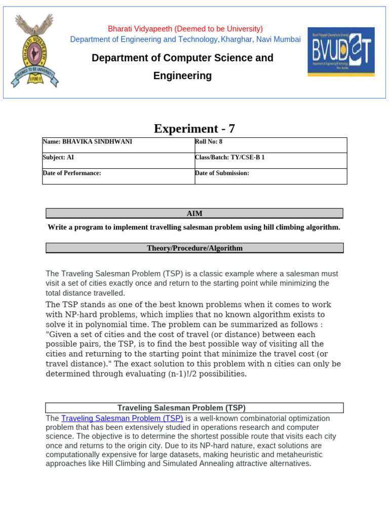 AI EXP 7 BHAVIKA - Copy | PDF | Applied Mathematics | Algorithms AI EXP 7 BHAVIKA - Copy | PDF | Applied Mathematics | Algorithms