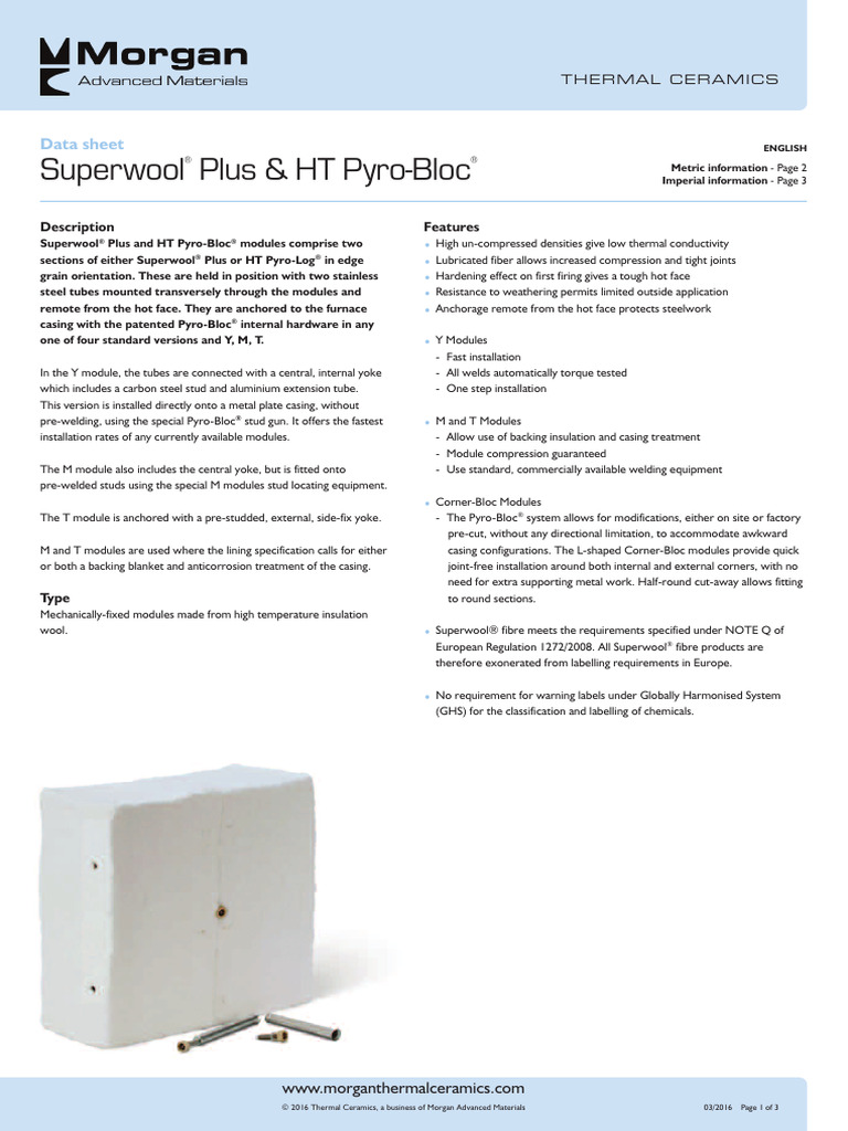 Sw Pyro Bloc Data Sheet Englishsc | PDF | Industrial Processes | Applied And Interdisciplinary ...