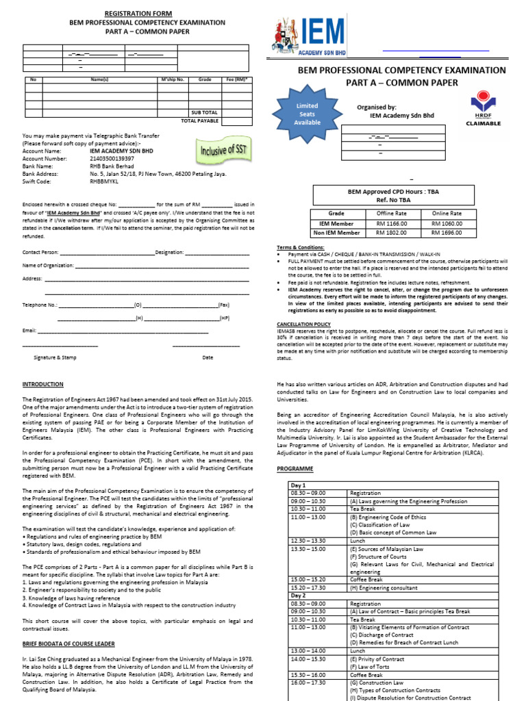 BEM PCE Flyer 2020rev | PDF | Alternative Dispute Resolution | Engineering