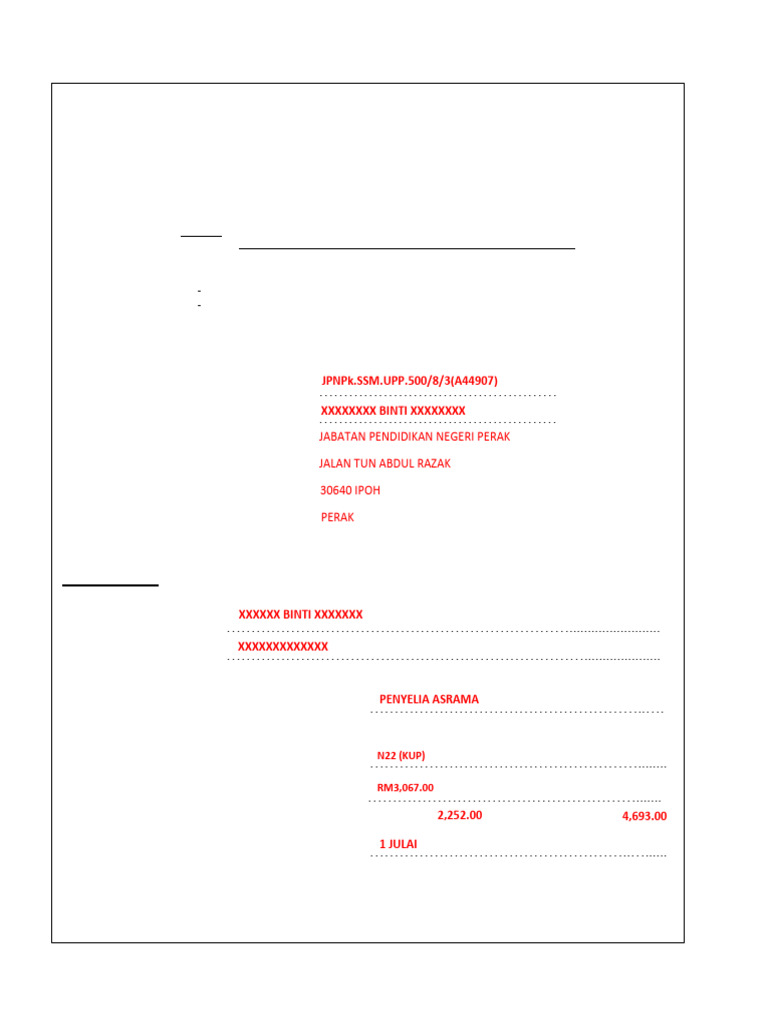 Contoh Pengisian Borang N | PDF