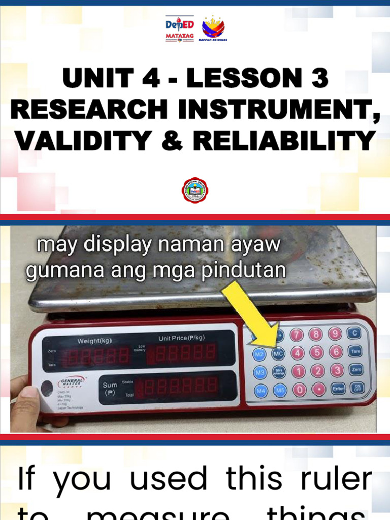 Pr2 q2 Unit4 Lesson 3 Instrument | PDF | Validity (Statistics) | Science