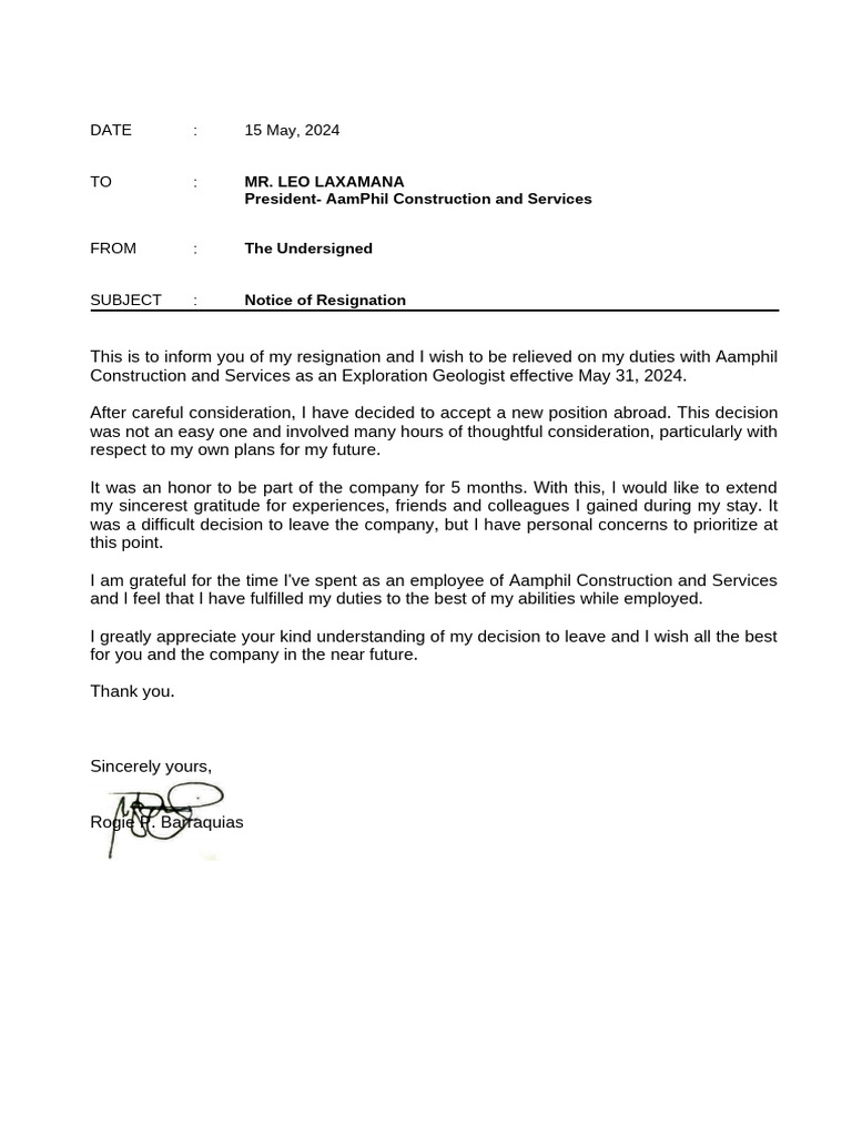 Resignation Rogie | PDF | Career & Growth | Business