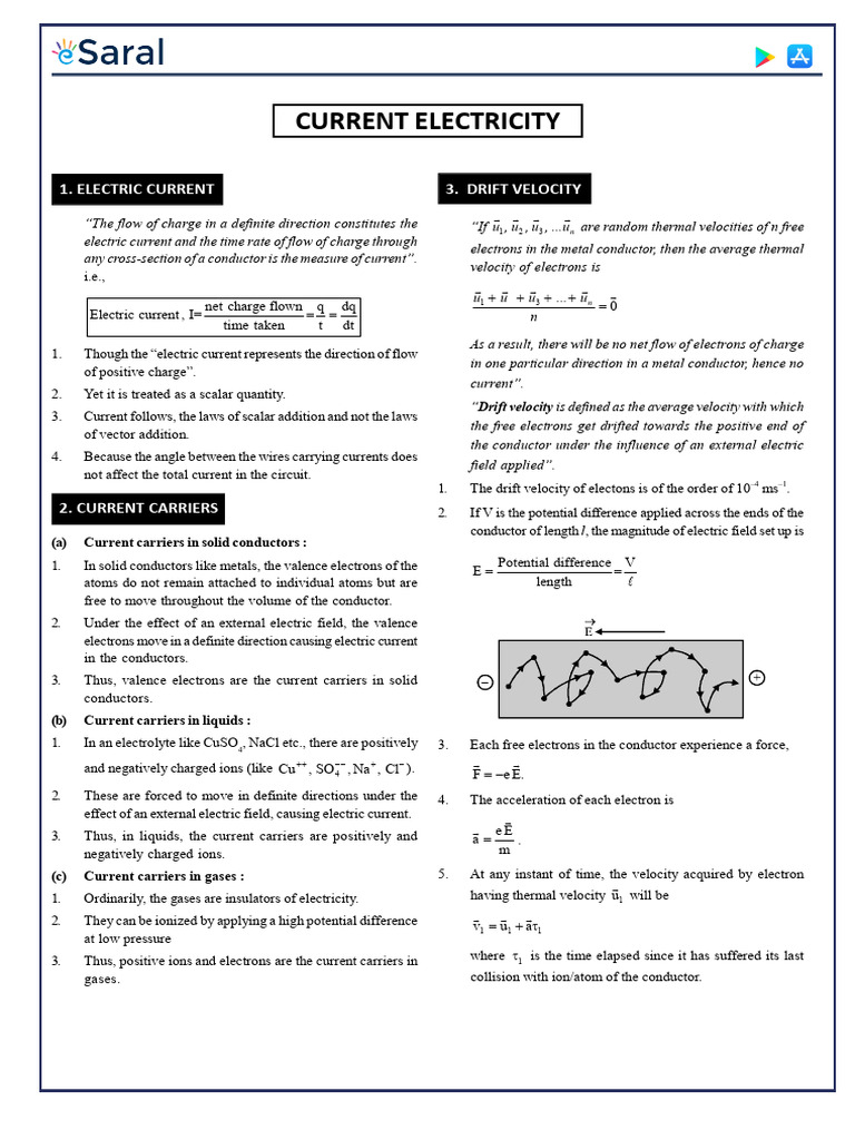 CBSE Class 12 Physics Revision Notes Chapter 3 Current Electricity ...