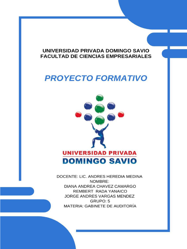 Proyecto Formativo Gabinete de Auditoría Upds | PDF | Auditoría | Contabilidad