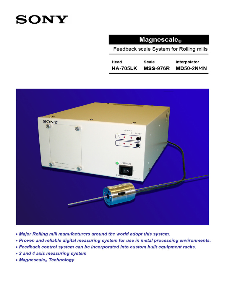 Magnescale: Feedback Scale System For Rolling Mills | PDF | Detector ...