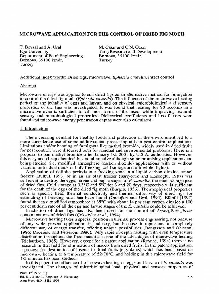 Microwave Application For The Control of | PDF