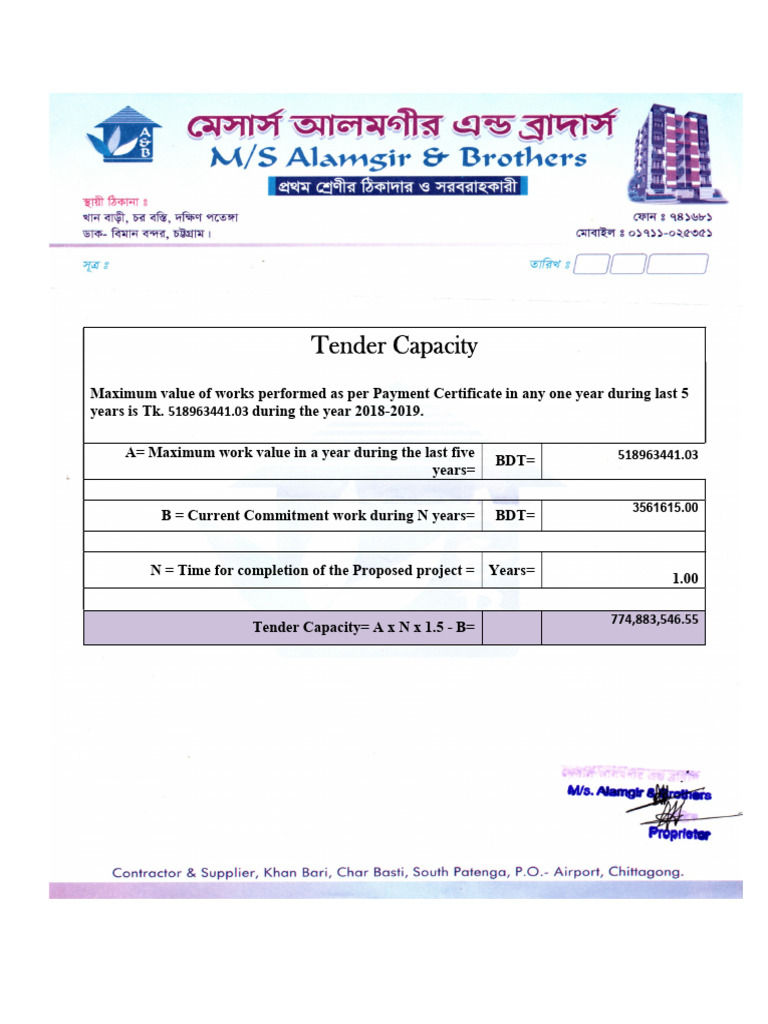 Tender Capacity Updated | PDF