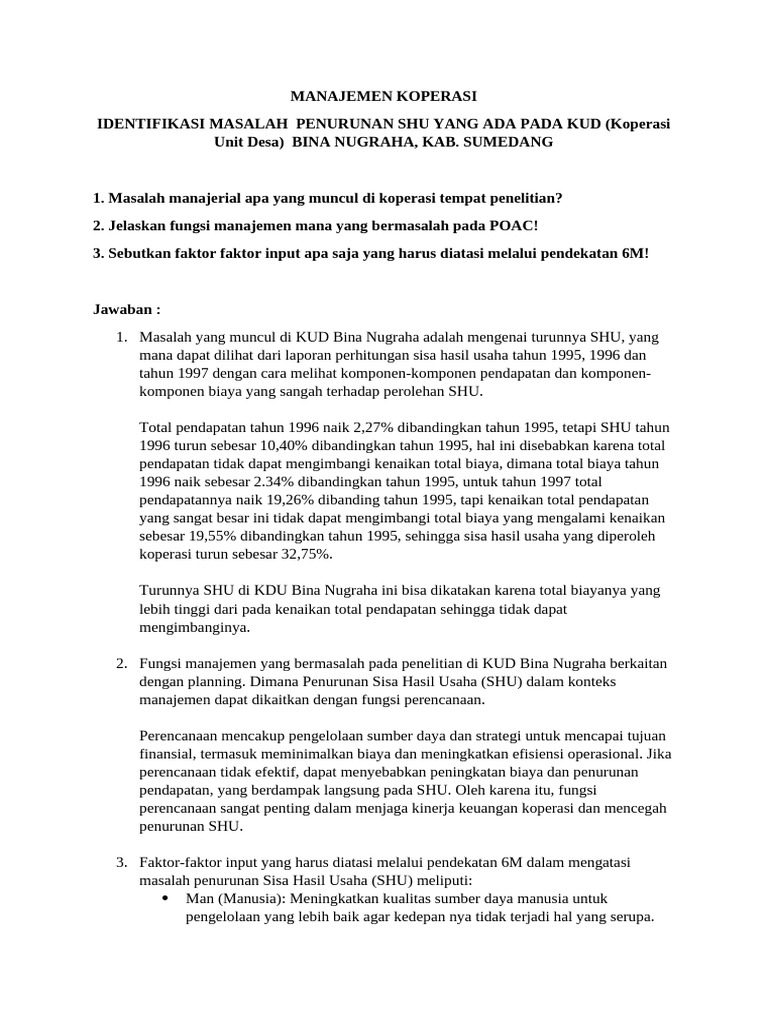 Manajemen Koperasi | PDF