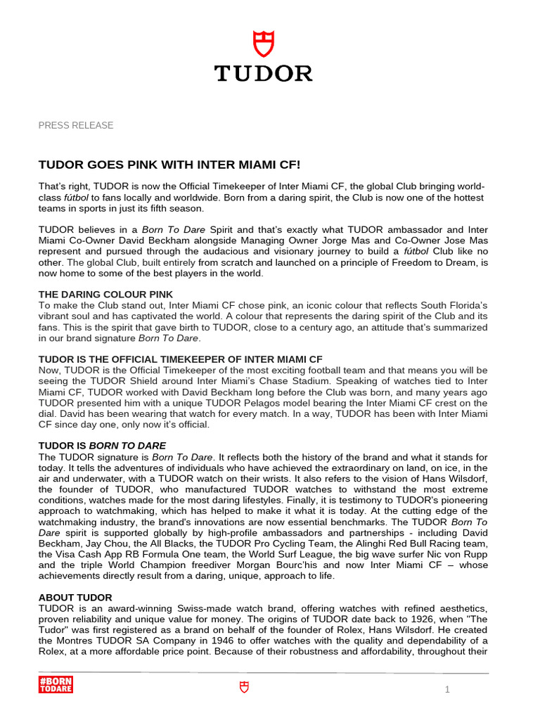Tudor Goes Pink With Inter Miami - en | PDF