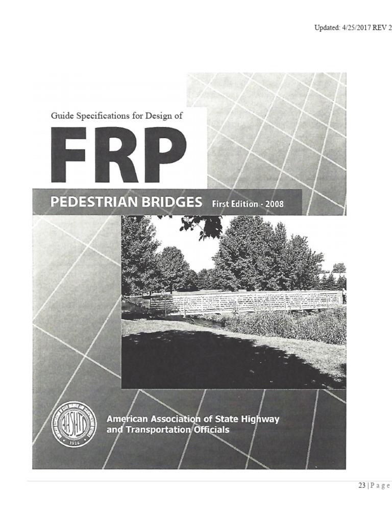 AASHTO FRP Pedestrian Bridge Manual First Edition 2008 | PDF ...