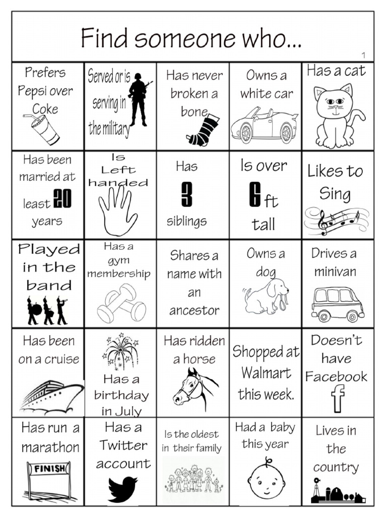 Games ANNEX 1 Find-Someone-BINGO | PDF