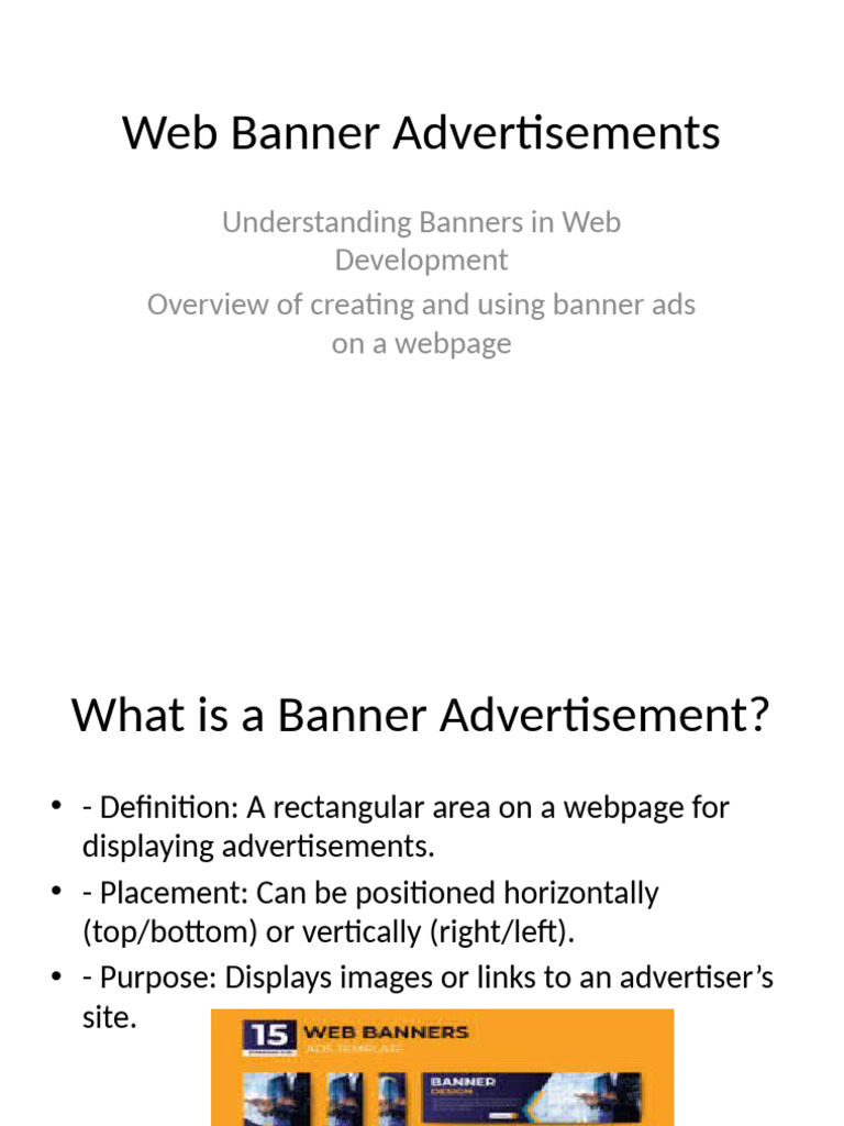 Web Banner Advertisements Presentation | PDF
