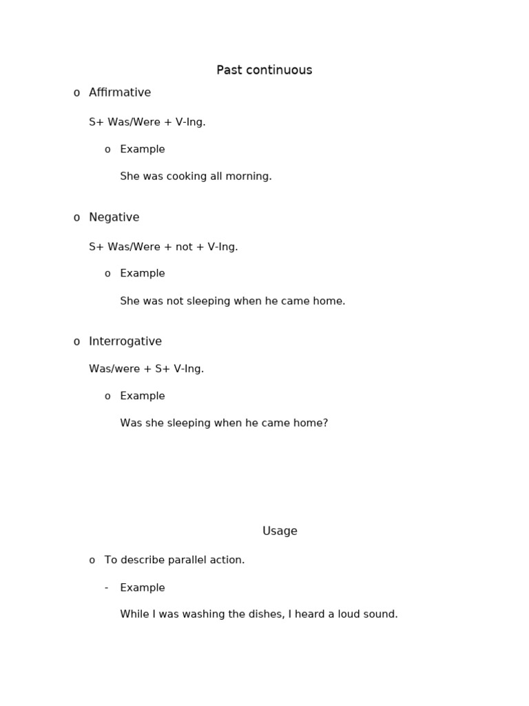 Past Continuous | PDF