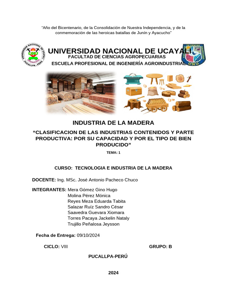 Industrias Maderera Trabajo 1 | PDF | Tablas de madera | Los bosques