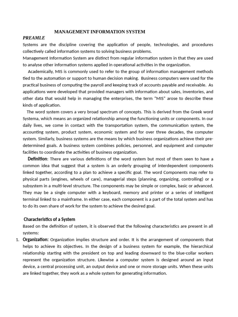 Management Information System | PDF | System | Databases