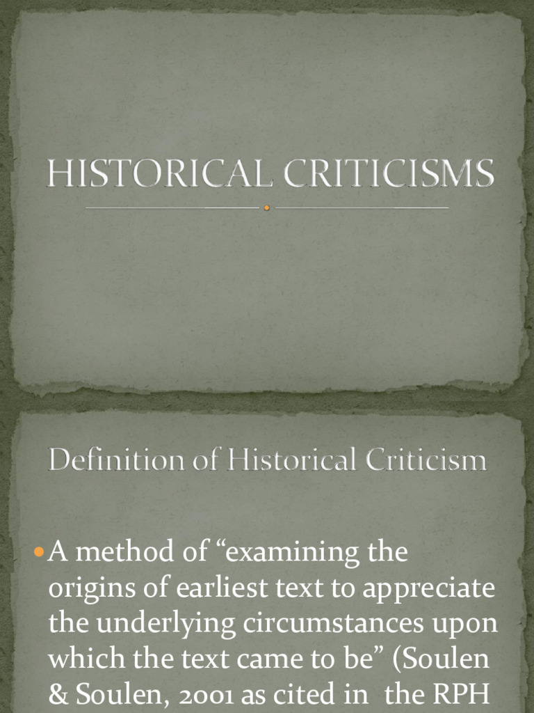 Understanding Historical Criticism | PDF | Social Science