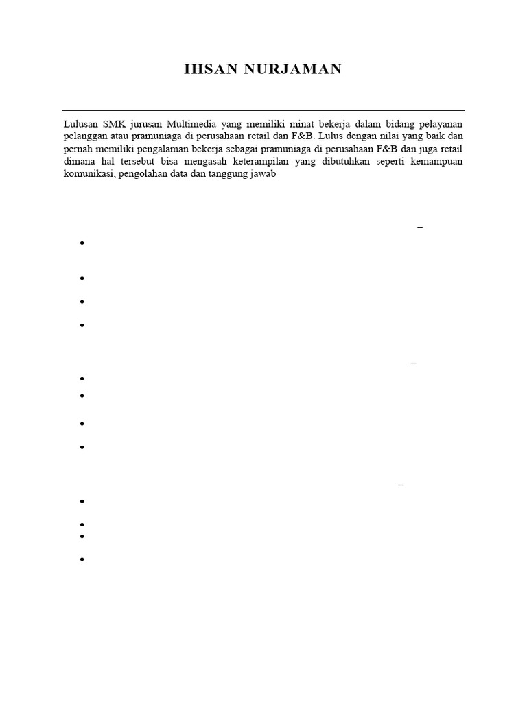 CV Ihsan Nurjaman FIX | PDF