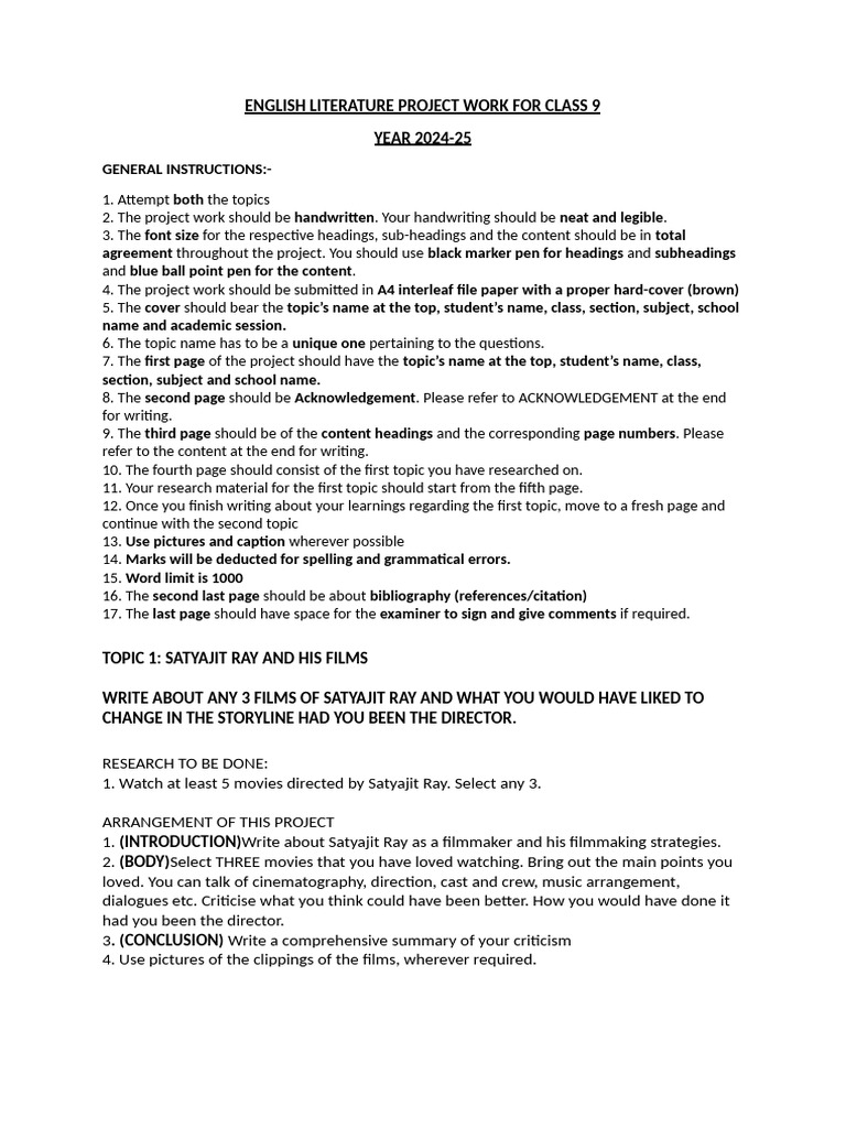 English Literature Project 9 | PDF | Foreign Language Studies