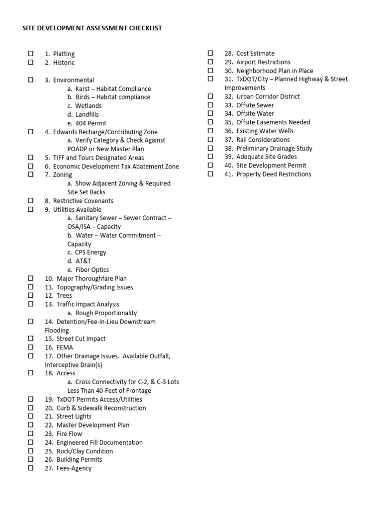 All Dev Checklists - 141020 | PDF | Sanitary Sewer | Environmental ...