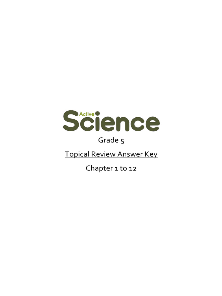 Grade 5 Science Review Answers | PDF | Flowers | Gases