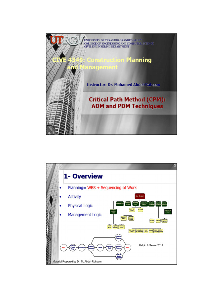 Lecture 7- Project Scheduling-CPM & PDM | PDF | Concrete ... Lecture 7- Project Scheduling-CPM & PDM | PDF | Concrete ...