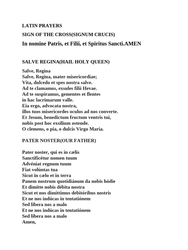 Latin Prayers | PDF