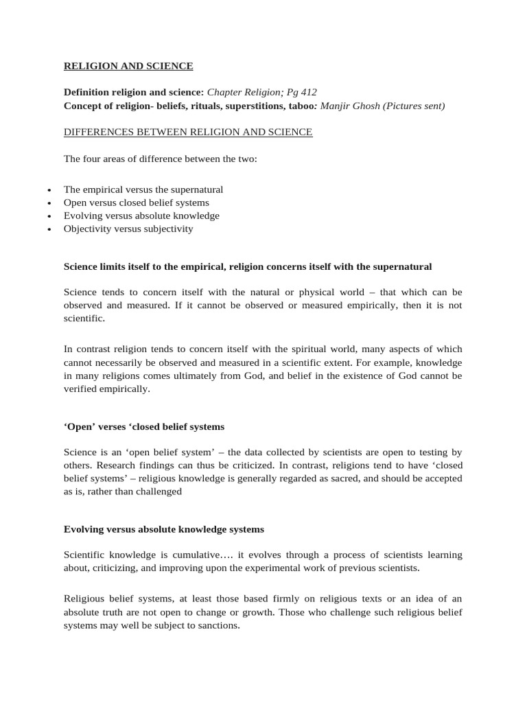 Religion and Society | PDF | Science | Relationship Between Religion ...