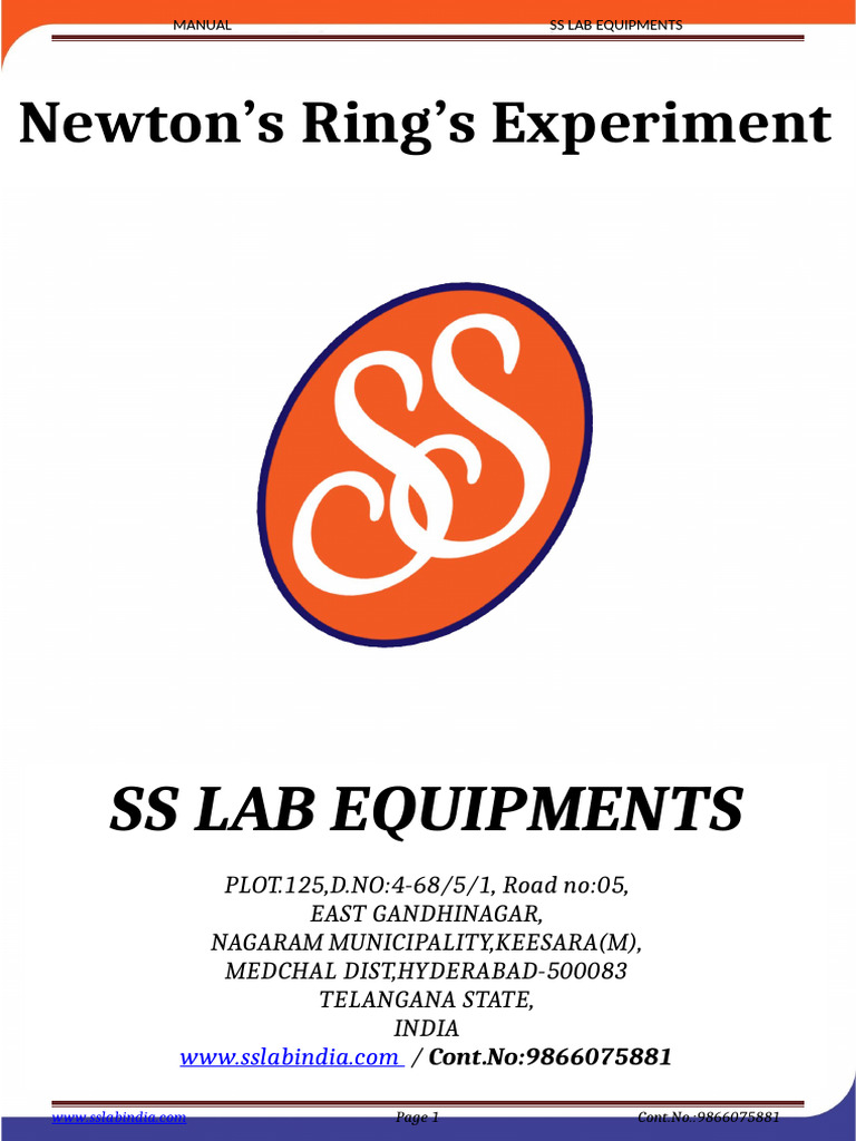 Newtons Ring Experiment - @@ | PDF | Physical Phenomena | Materials Science
