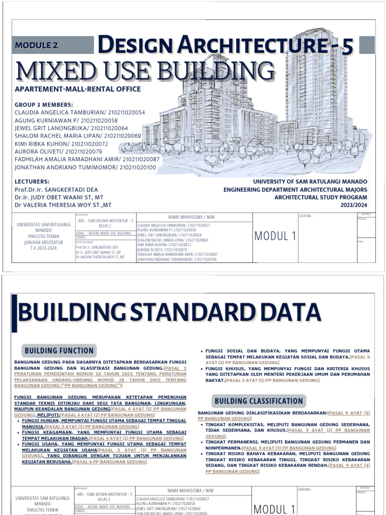 Modul 2 - Kelompok 3 (Mixed Use Building) | PDF