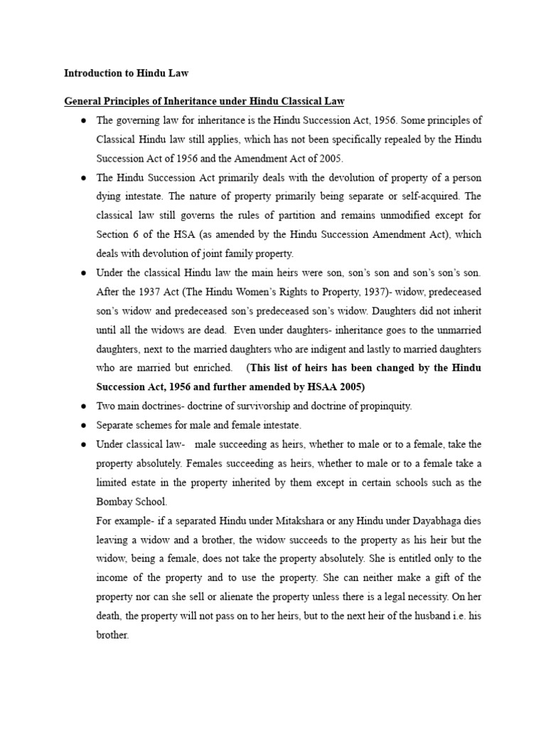 Introduction To Hindu Law JF - Coparcenary - FL II Updated 2016 | PDF ...